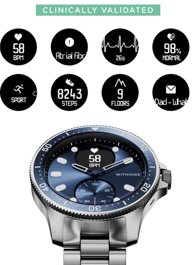 Withings ScanWatch Horizon smartwatch 43 mm (blåt) | Elgiganten