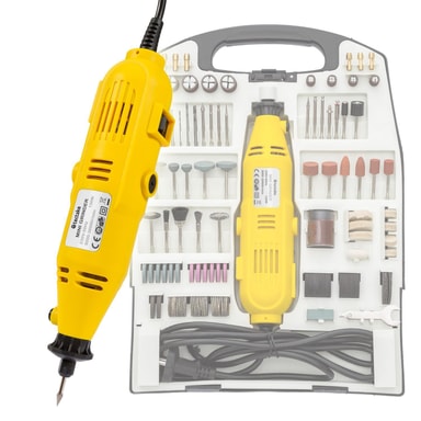 243 dele mini Slibemaskine kuffert - gul | Elgiganten