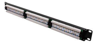 deltaco UTP patch panel 24xRJ45 Cat6 Krone blocks 1U 19"" labels ...