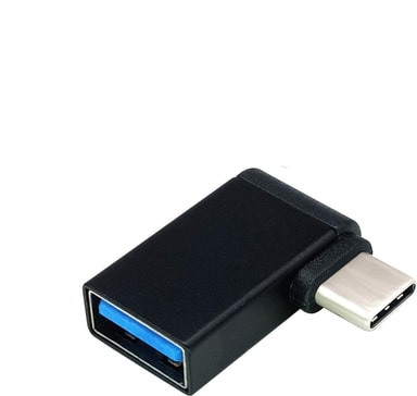 NÖRDIC USB-C han til USB-A hun vinklet adapter 90 grader | Elgiganten