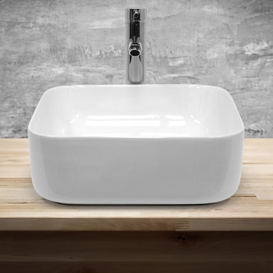 Keramisk vask forfængelighed bordplade vask håndvask 390 x 390 mm ...