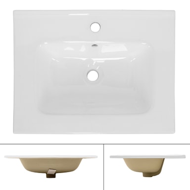 ML-Design keramisk vask hvid 61x16,5x46cm, indbygget vask | Elgiganten