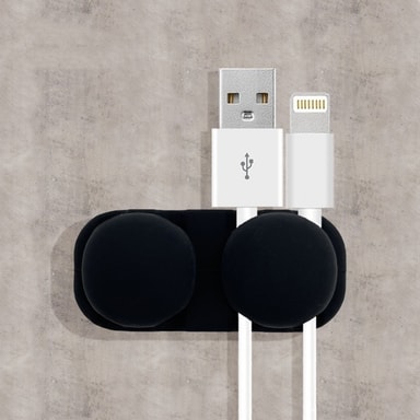 Selvklæbende kabelholder, kabelbeholder, kabelclips med 4 slidser Sort ...