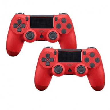 2-Pack Trådlös handkontroll för Playstation 4, PS4 - Röd | Elgiganten