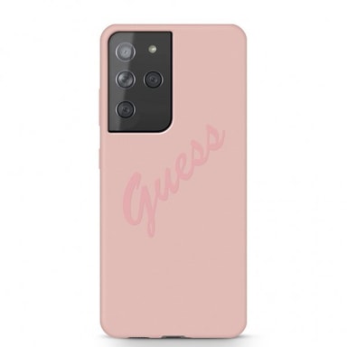 Guess Samsung Galaxy S21 Ultra Cover Vintage Logo Lyserød | Elgiganten