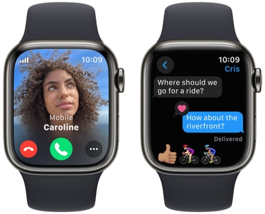 Apple Watch S9 41mm GPS+CEL (Graphite SS/Midnight Sportsbånd) M/L ...