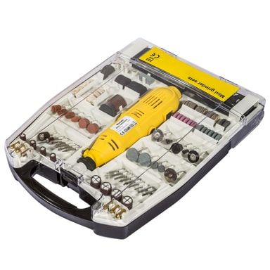 243 dele mini Slibemaskine kuffert - gul | Elgiganten