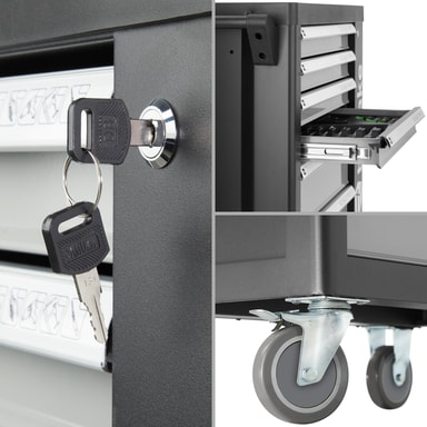 Værktøjsvogn med værktøj 1399 dele - grå | Elgiganten