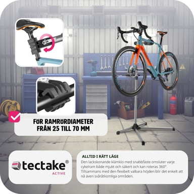 Cykel reparationsstativ inkl. værktøjsbakke - sort | Elgiganten