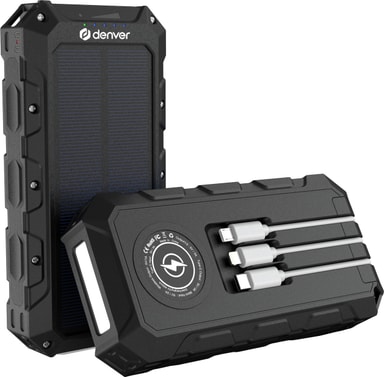 Denver 20000mAh solcelle powerbank | Elgiganten