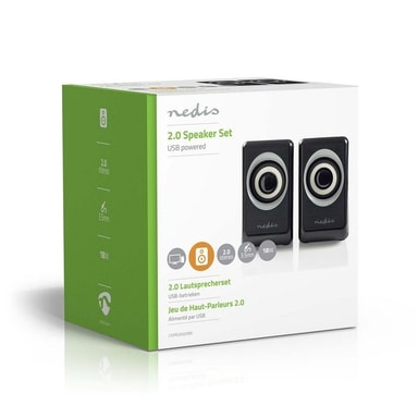 Nedis PC-højttaler | 2.0 | 18 W | 3.5 mm Hanstik | USB Drevet ...