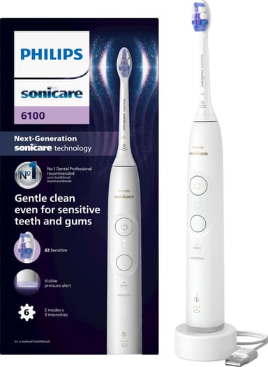 Philips Sonicare Series 6100 elektrisk tandbørste HX7400/01 (hvid ... Philips Sonicare Series 6100 elektrisk tandbørste HX7400/01 (hvid ...