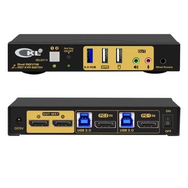 NÖRDIC KVM 2x2 switch Dual MST Monitor Displayport 4K60Hz | Elgiganten