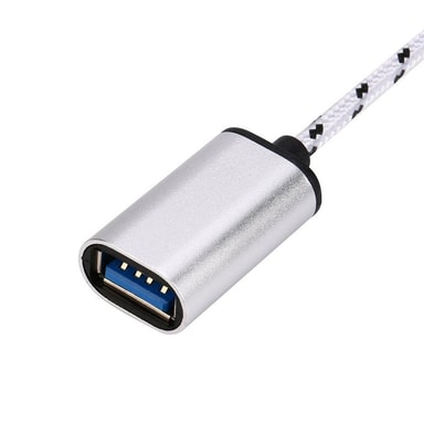 NÖRDIC A USB OTG til USBC 3.1 Gen 1 adapter aluminium 15cm sølv ...