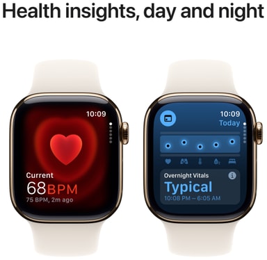 Apple Watch S10 46mm GPS+Cel (Gold Titanium/Starlight sportsrem) S/M ...