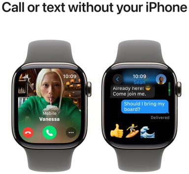 Apple Watch S10 42mm GPS+Cel (Natural Titanium/Stone Grey sportsrem) M ...